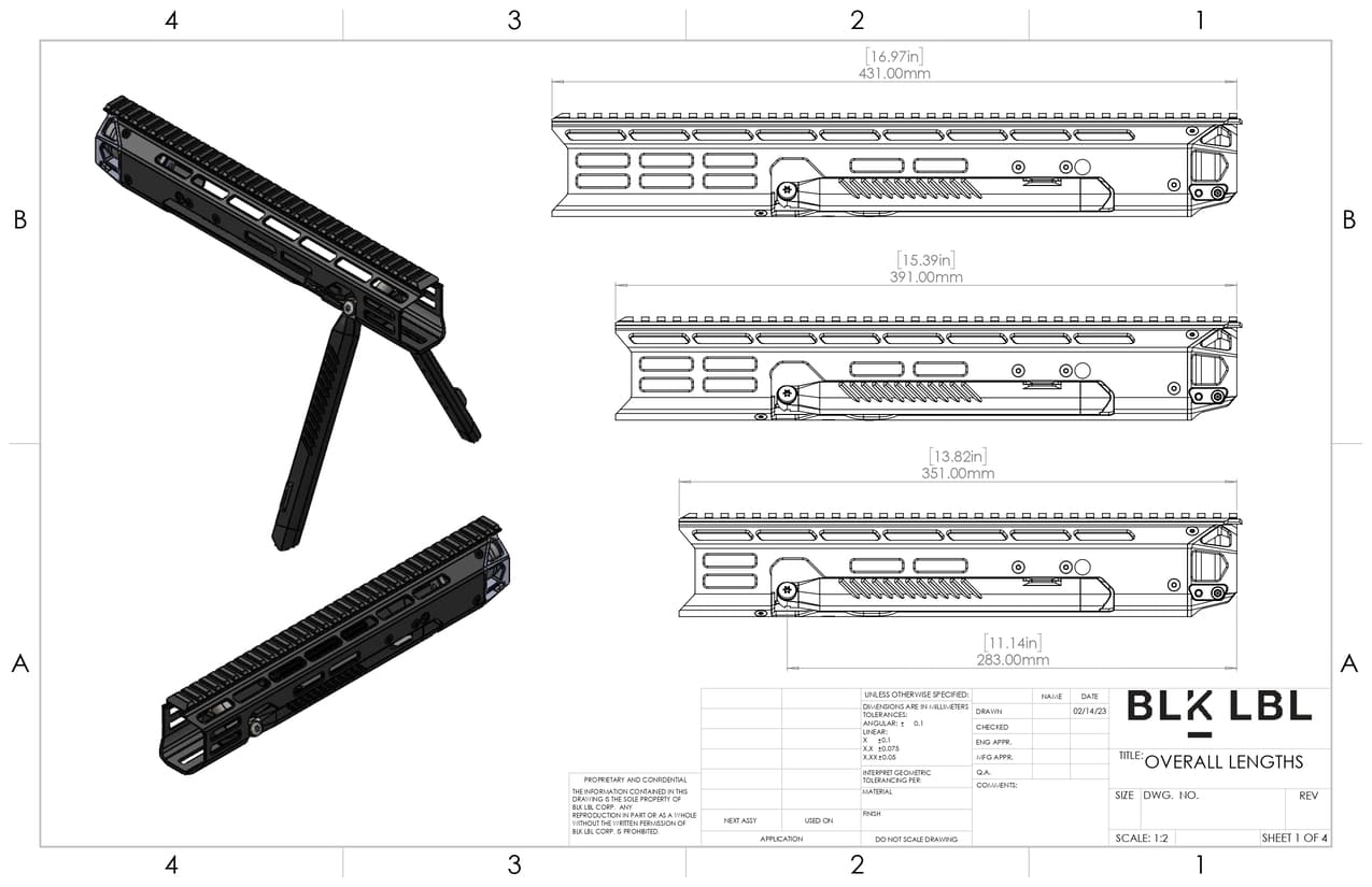 Specifications – BLK LBL BIPOD